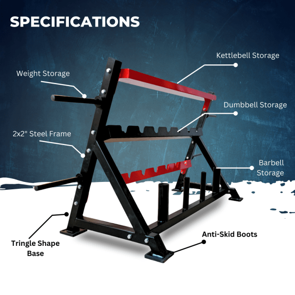 Dumbbell/Weight Plate Stand (3 TIER) ZF-115A - Zorexfitness